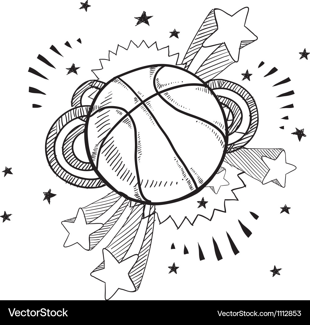 Doodle pop basketball Royalty Free Vector Image