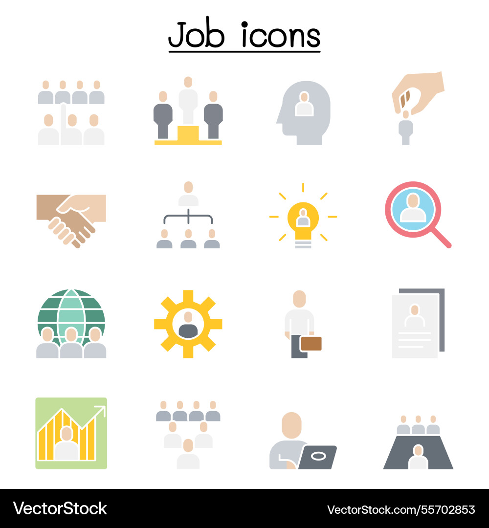 Human resources icon set in thin lines style Vector Image