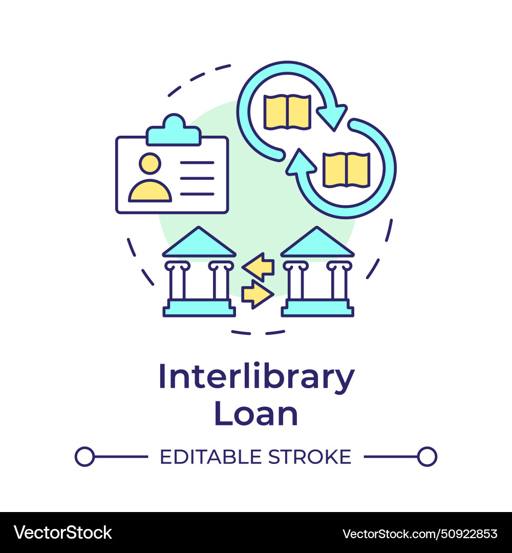 Interlibrary loan multi color concept icon Vector Image