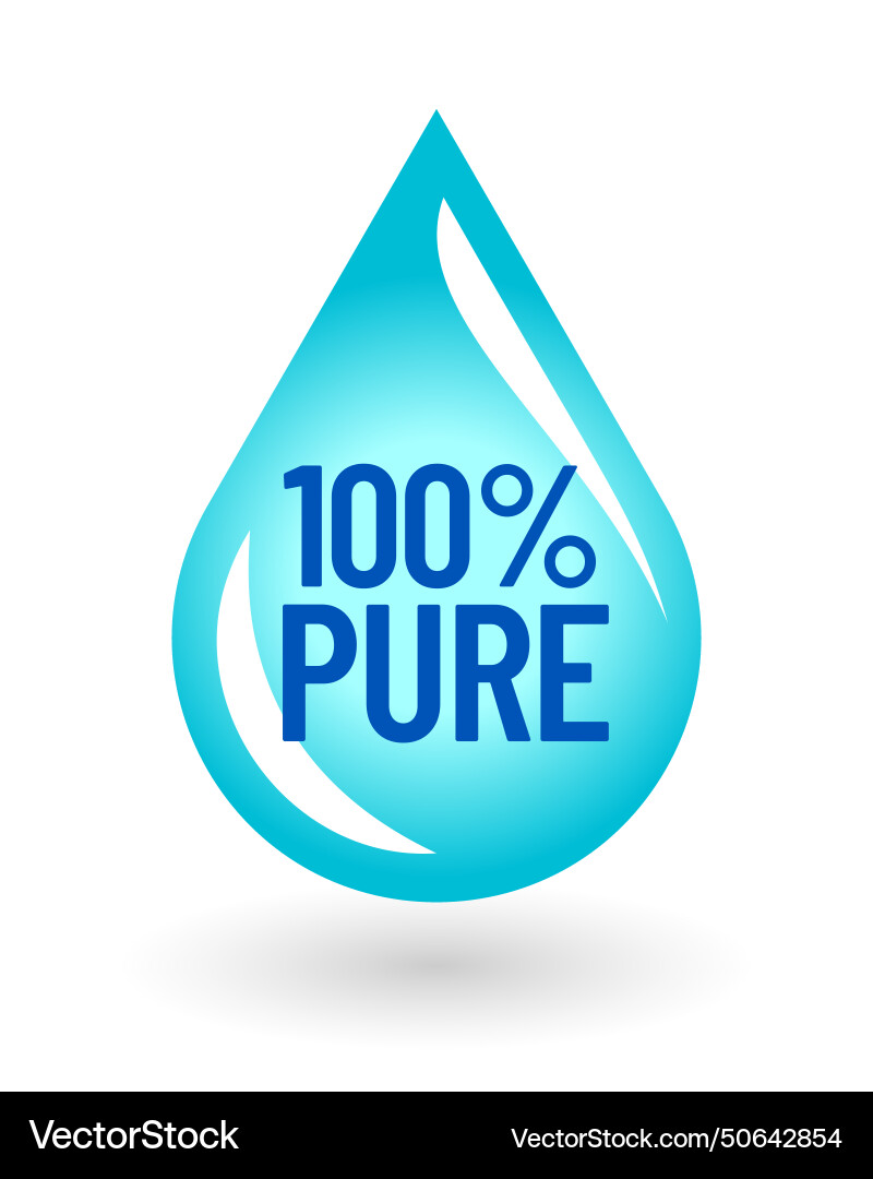 100 percent pure label sticker badge stamp icon Vector Image