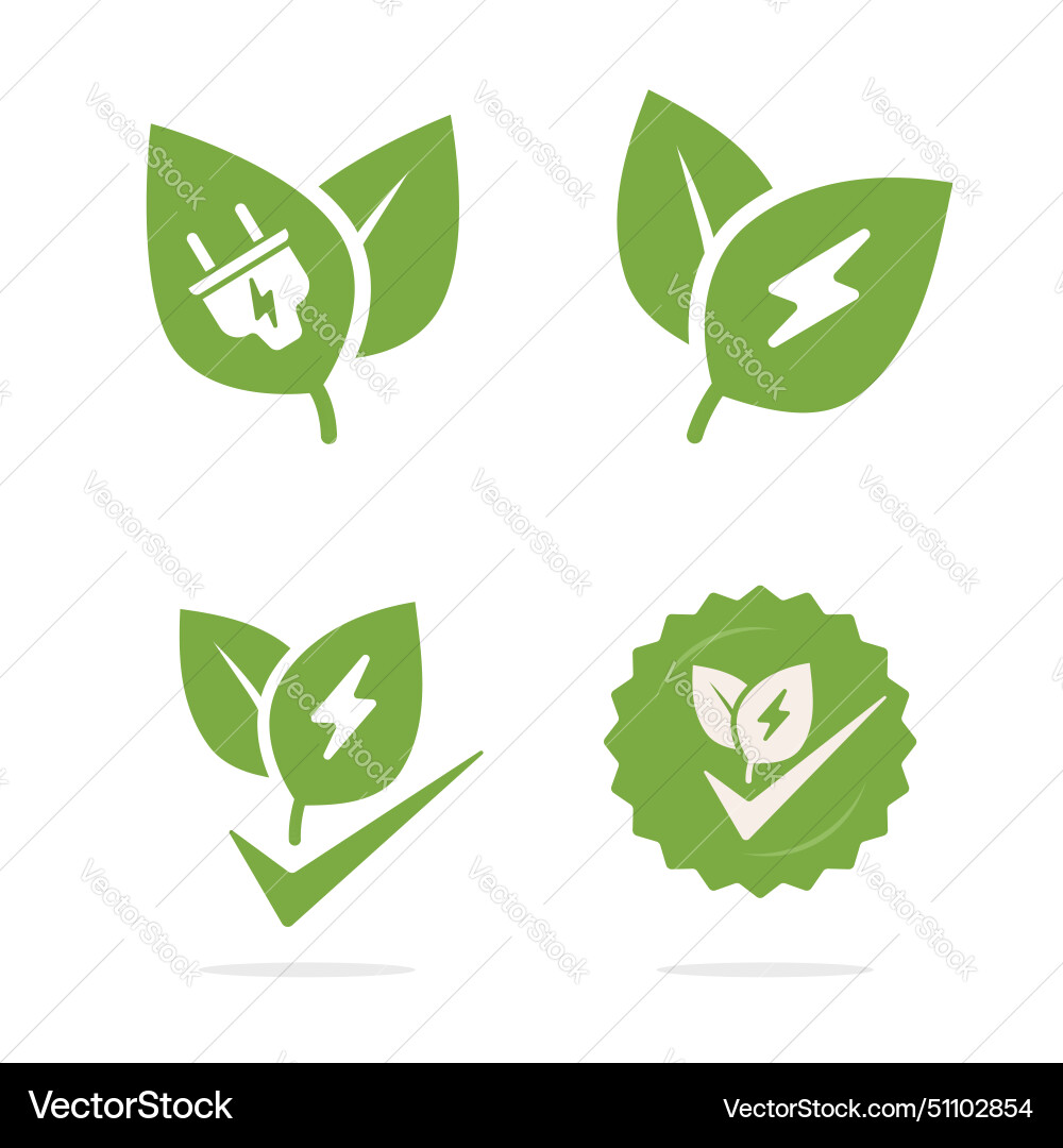 Green Energy Icon Set Royalty Free Vector Image