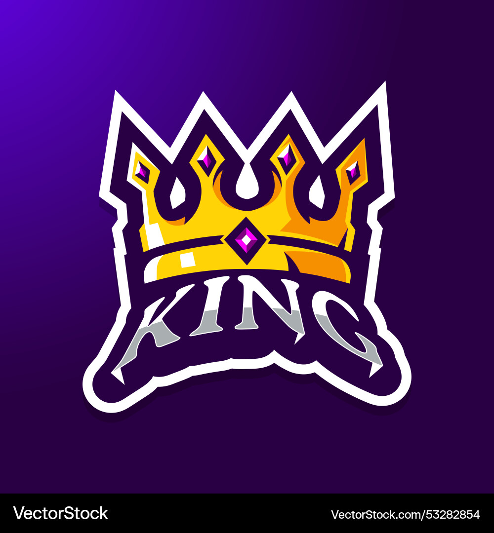 King crown with diamond Royalty Free Vector Image