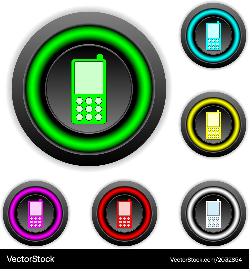 Phone buttons set Royalty Free Vector Image - VectorStock