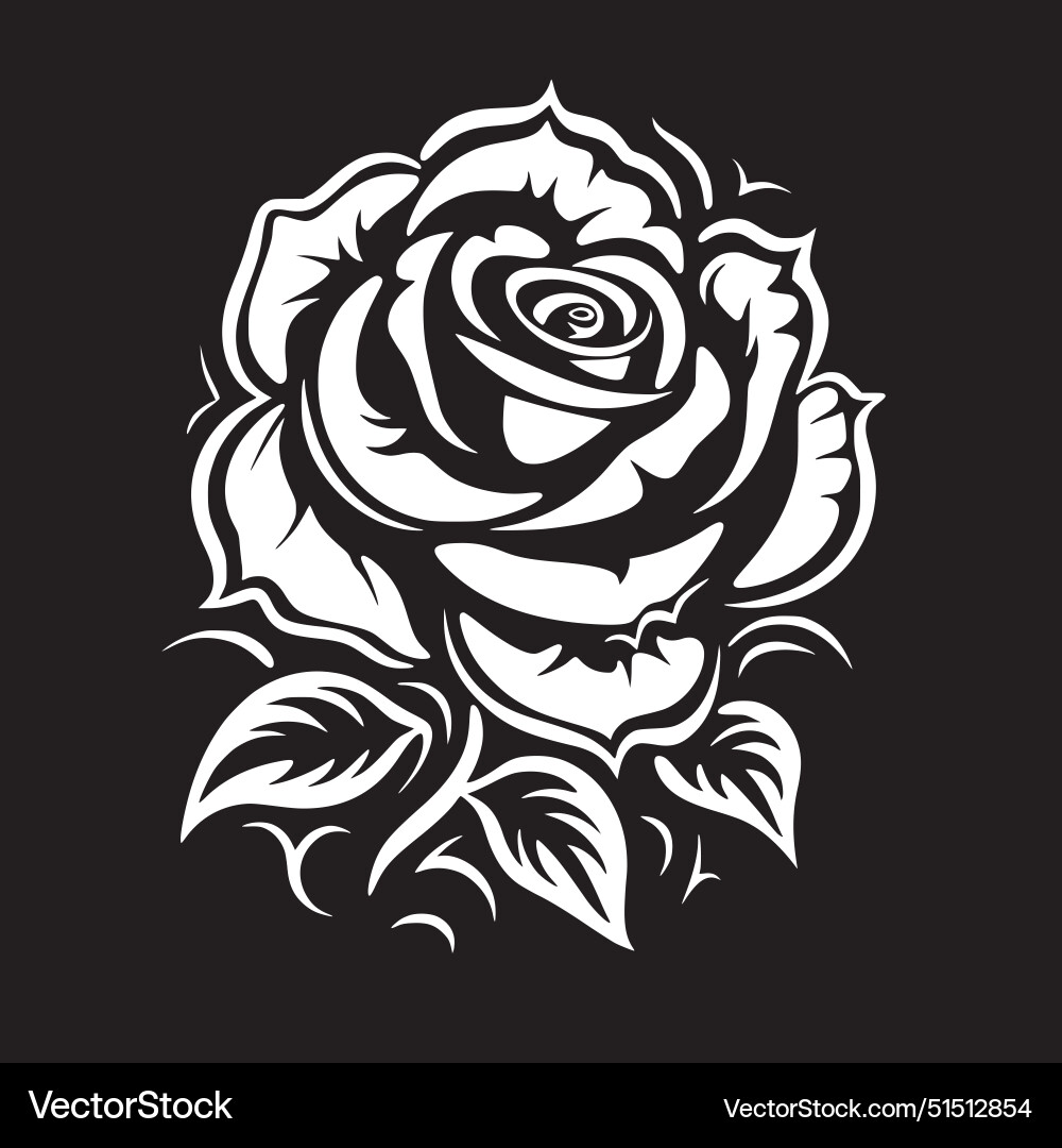 Rose - minimalist and flat logo Royalty Free Vector Image