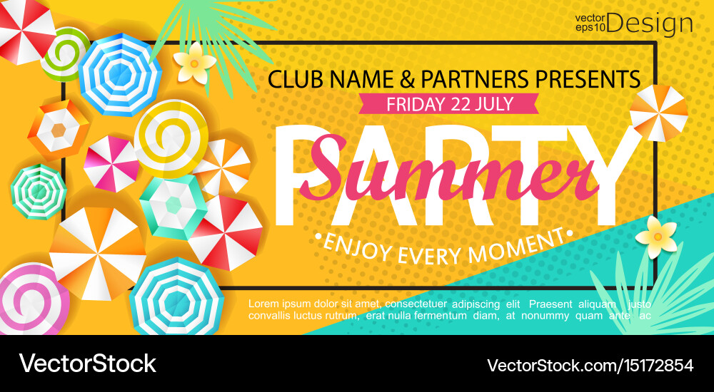 Summer party banner Royalty Free Vector Image - VectorStock