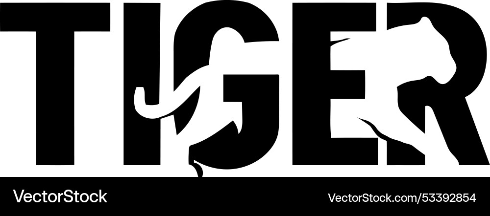 Tiger text logo Royalty Free Vector Image - VectorStock