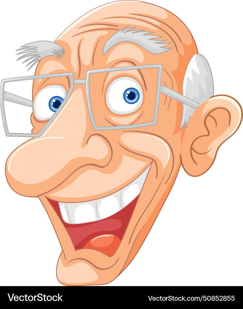 A happy senior man smiling Royalty Free Vector Image