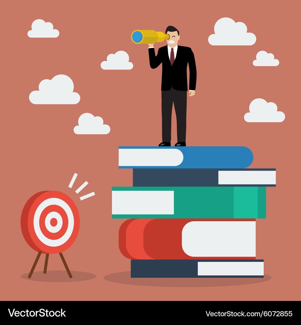 Businessman can not find the target Royalty Free Vector