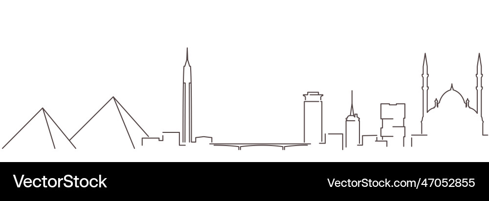Cairo dark line simple minimalist skyline Vector Image