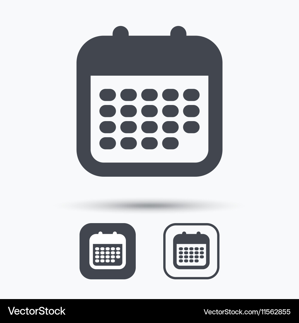 Calendar icon events reminder sign Royalty Free Vector Image