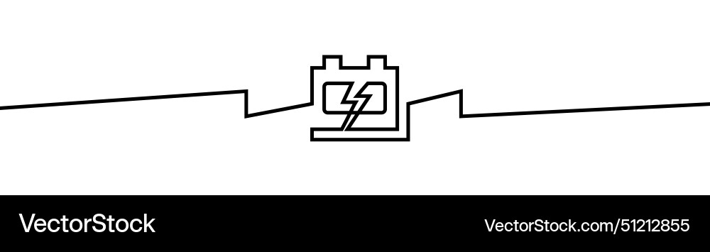 Car battery shape drawing by continuos line thin Vector Image