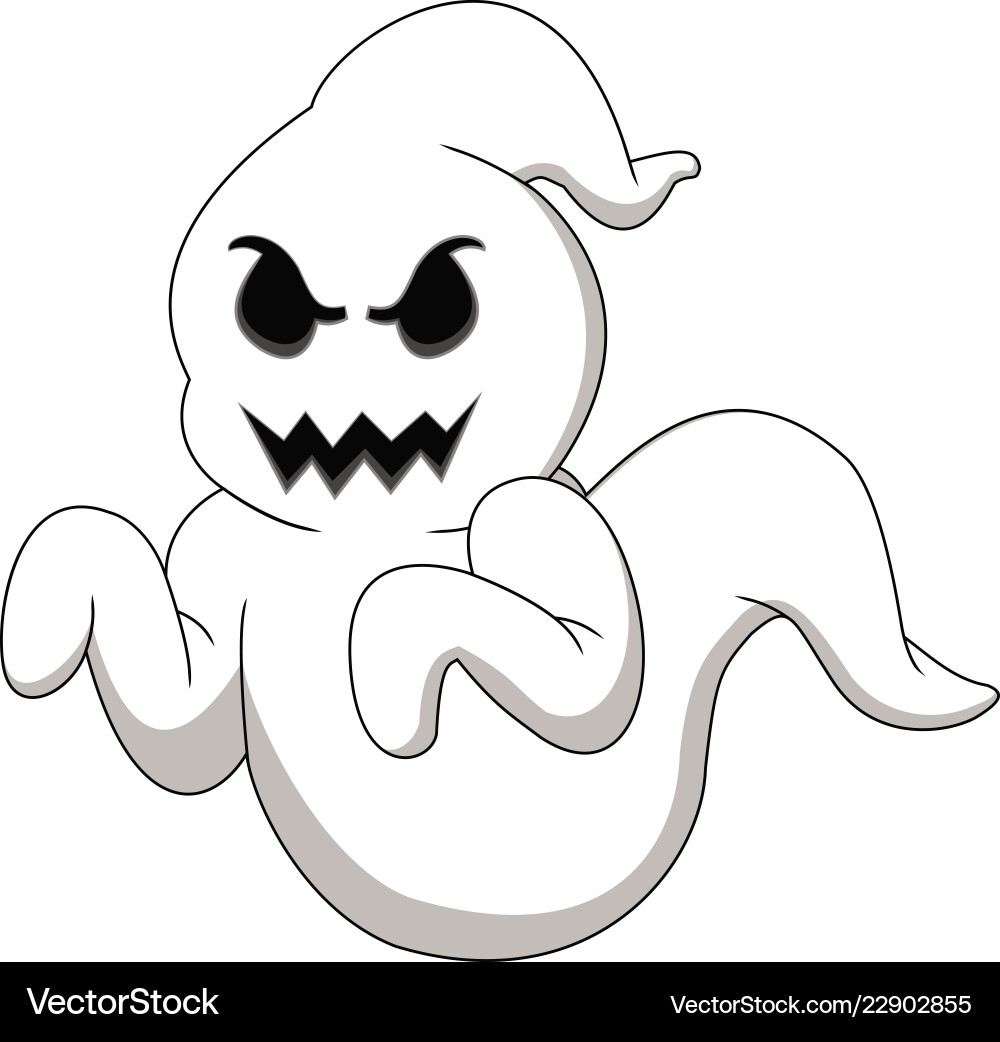 Cartoon halloween ghost Royalty Free Vector Image