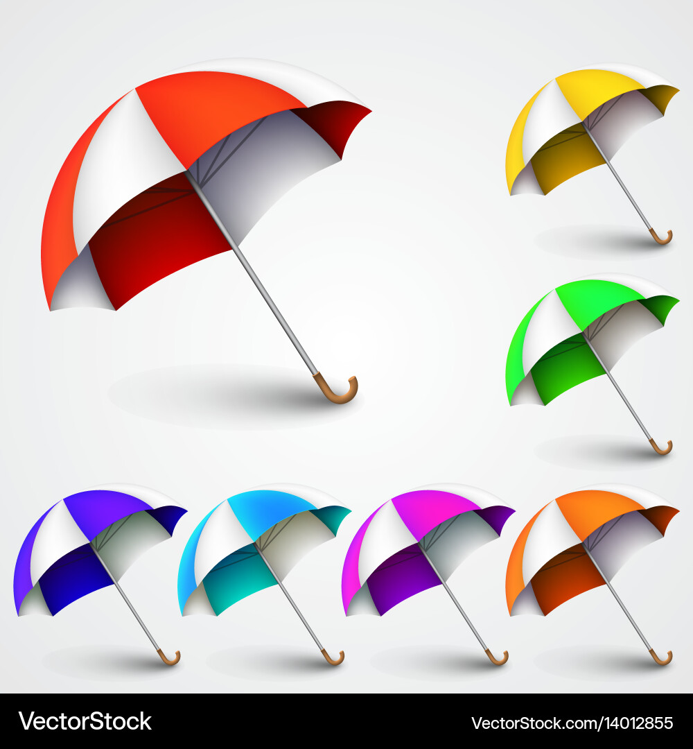 Colored umbrellas Royalty Free Vector Image - VectorStock