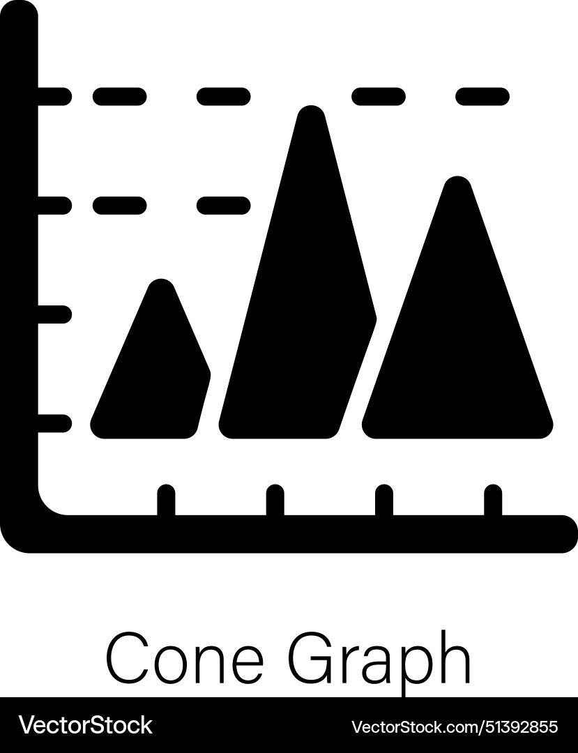 Cone graph Royalty Free Vector Image - VectorStock