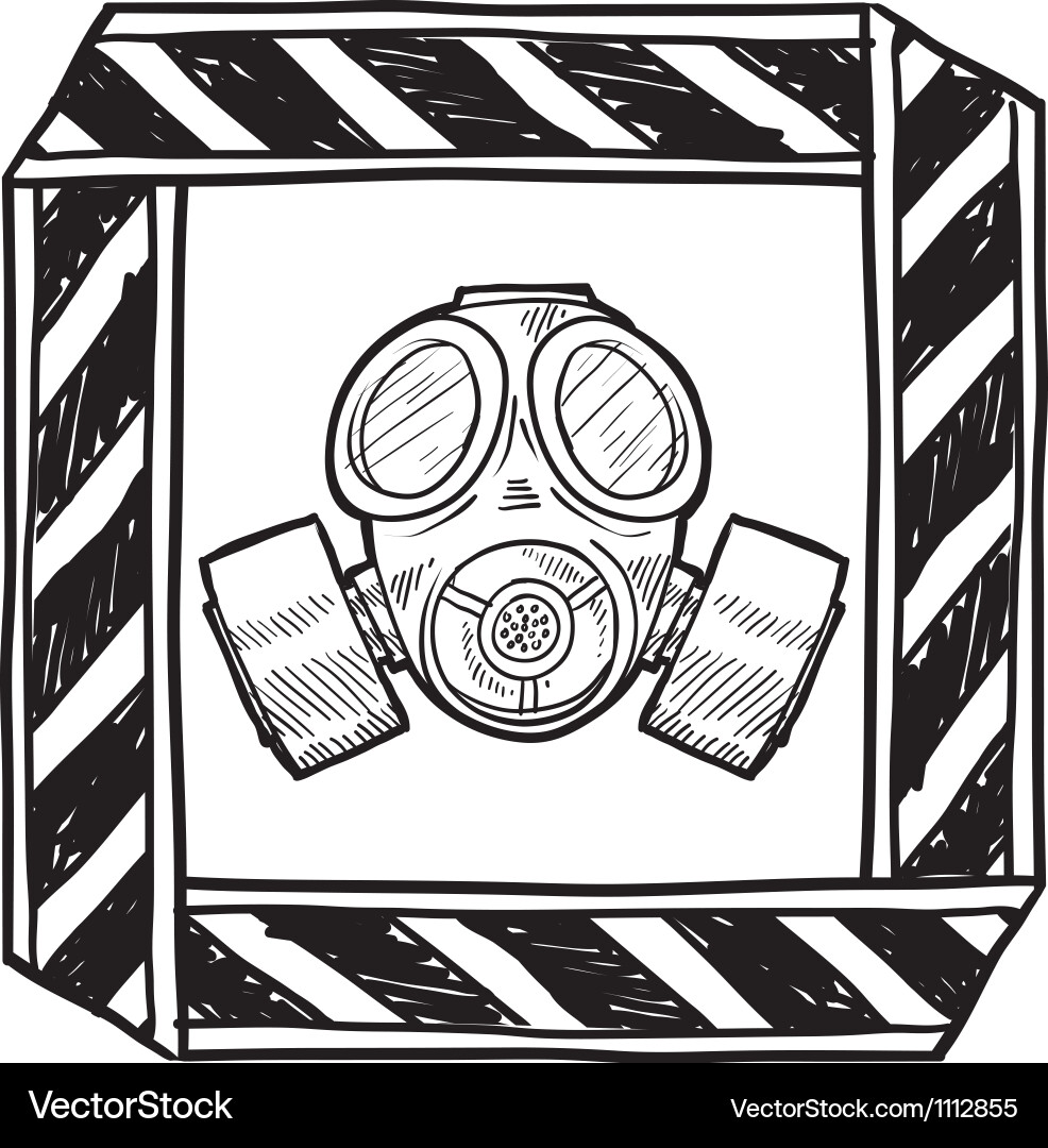 Doodle gas mask Royalty Free Vector Image - VectorStock