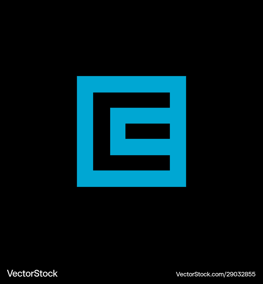 E logo abstract square Royalty Free Vector Image