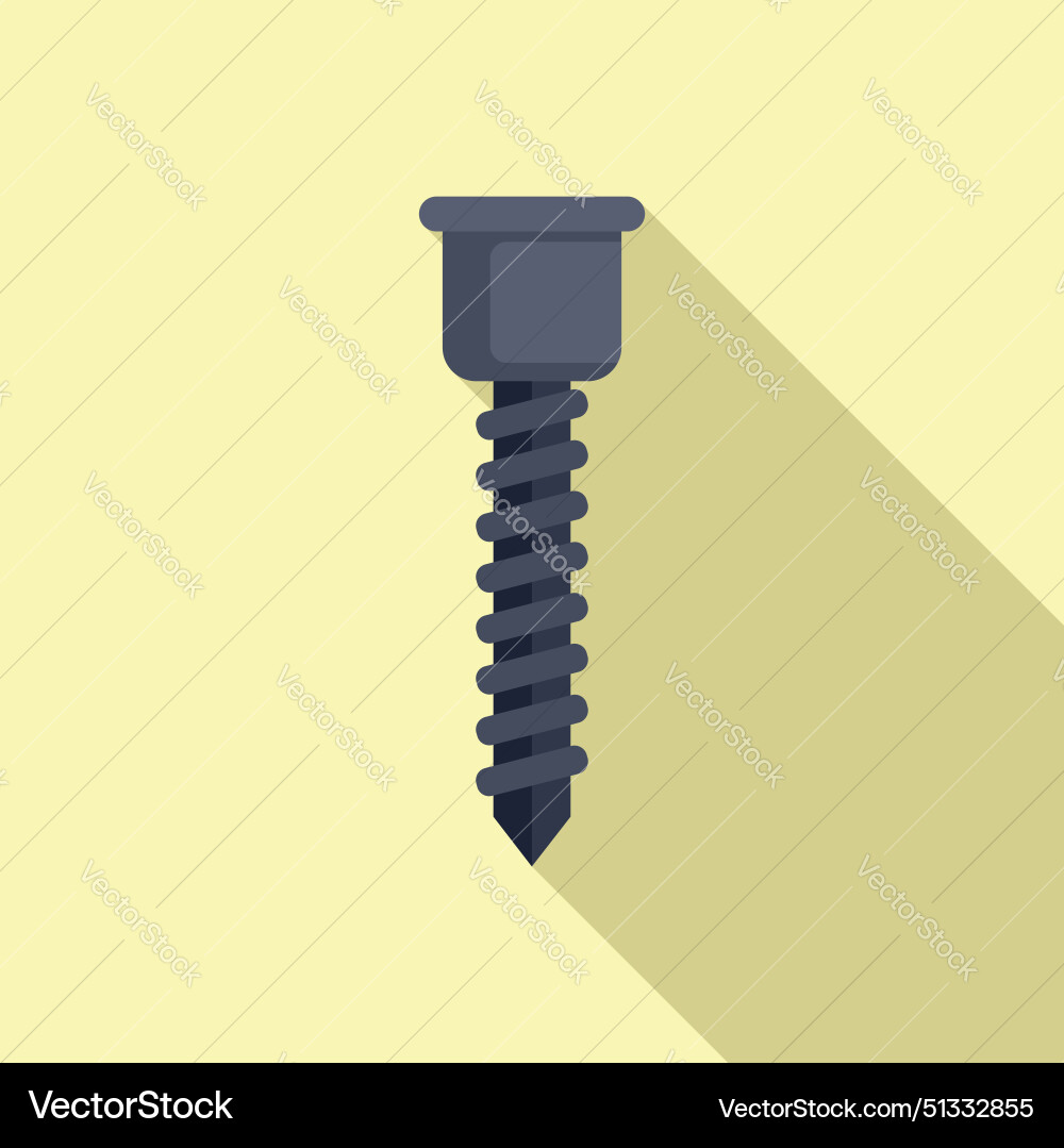 Flat design of screw on yellow Royalty Free Vector Image