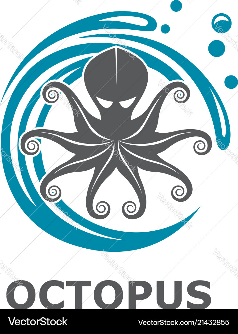 Icon of octopus Royalty Free Vector Image - VectorStock