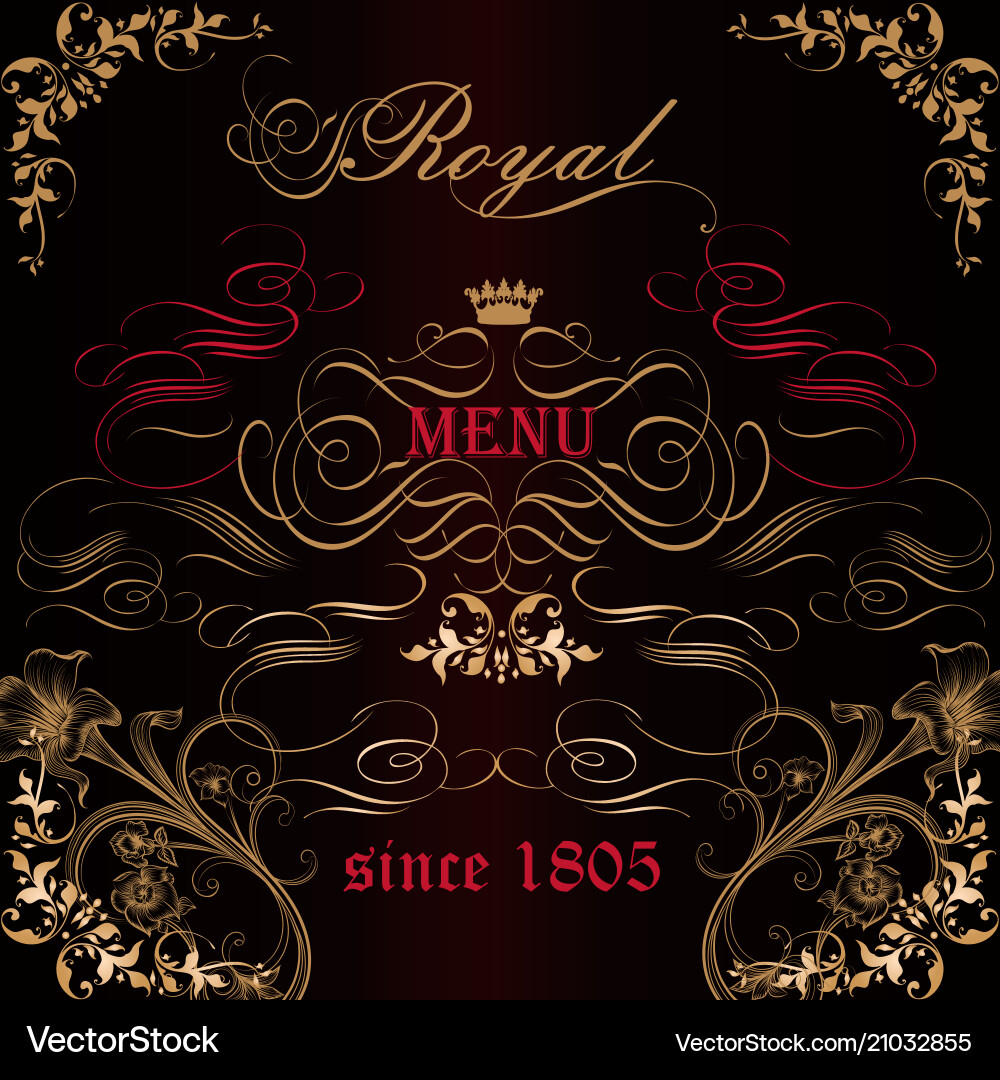 Luxury menu template or invitation card Royalty Free Vector