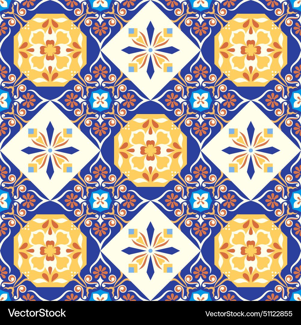 Mexican talavera ceramic tiles Royalty Free Vector Image