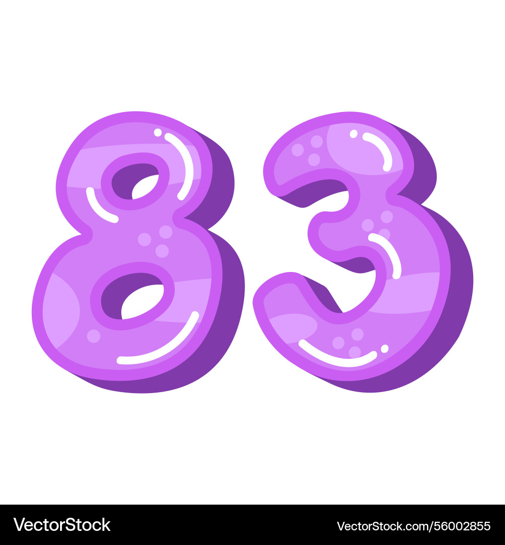 Number 83 Royalty Free Vector Image - VectorStock