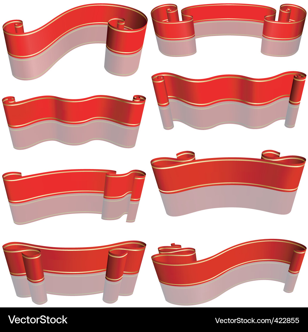 Red banners Royalty Free Vector Image - VectorStock