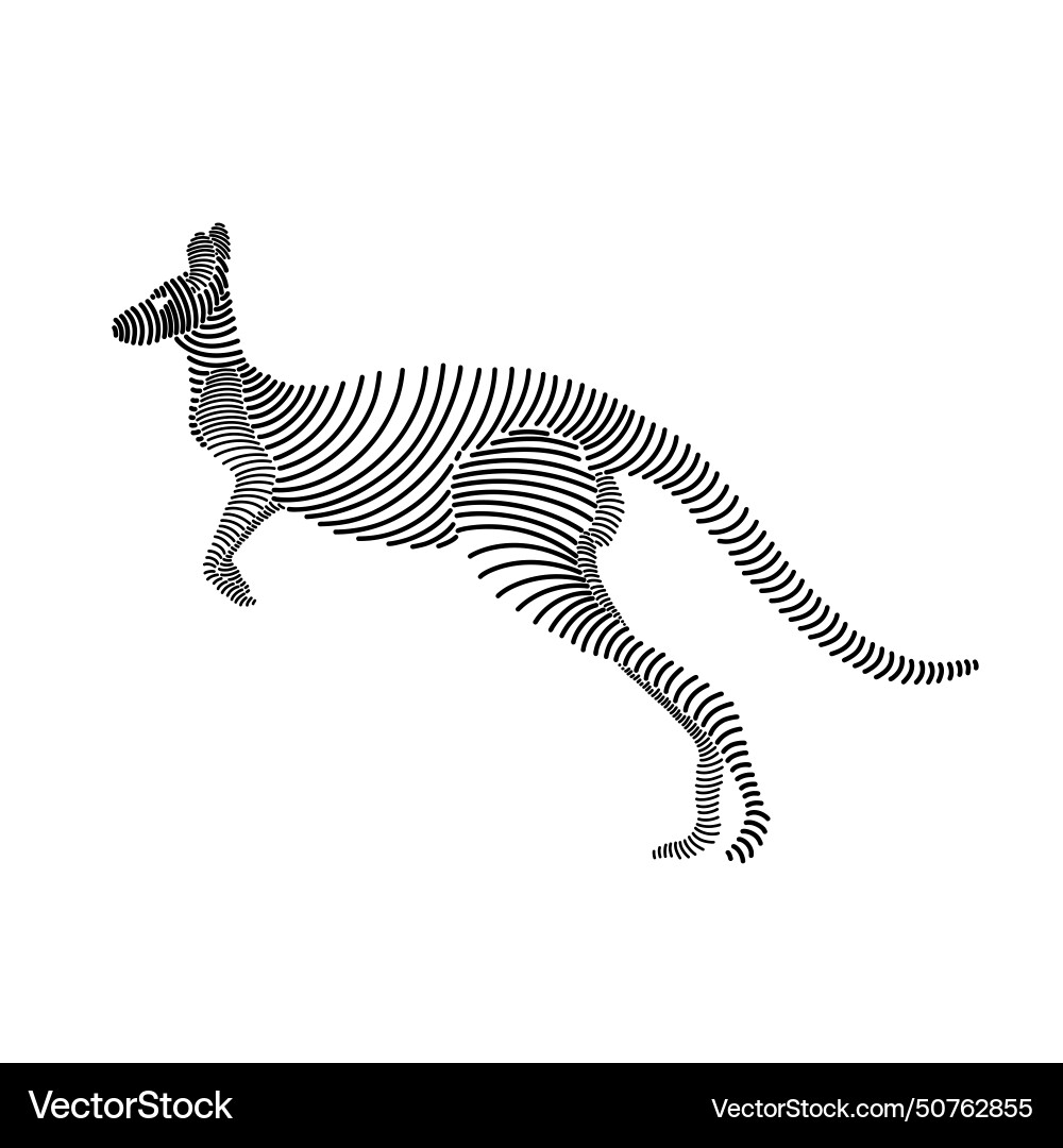 Simple line art of a kangaroo 1 Royalty Free Vector Image