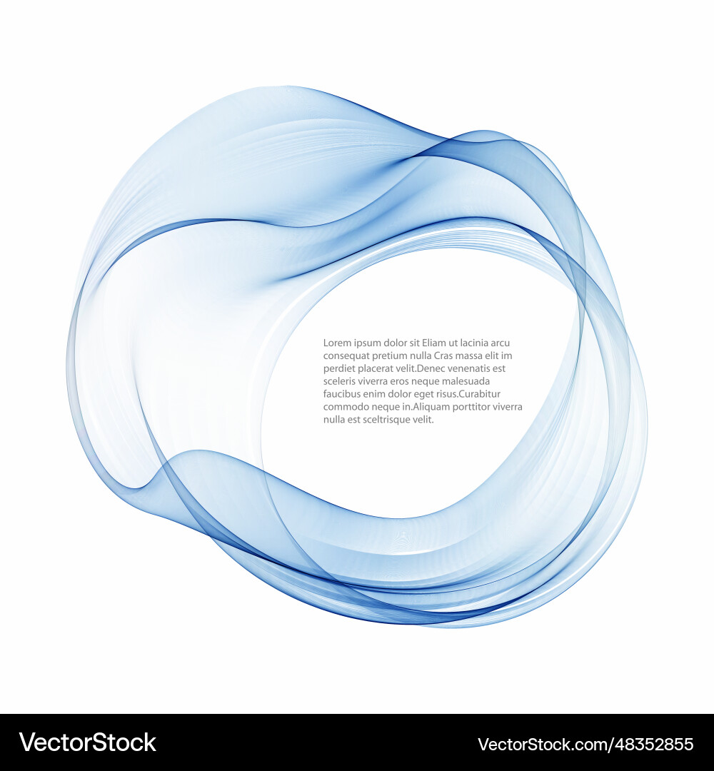 Wavy abstract design element transparent blue Vector Image