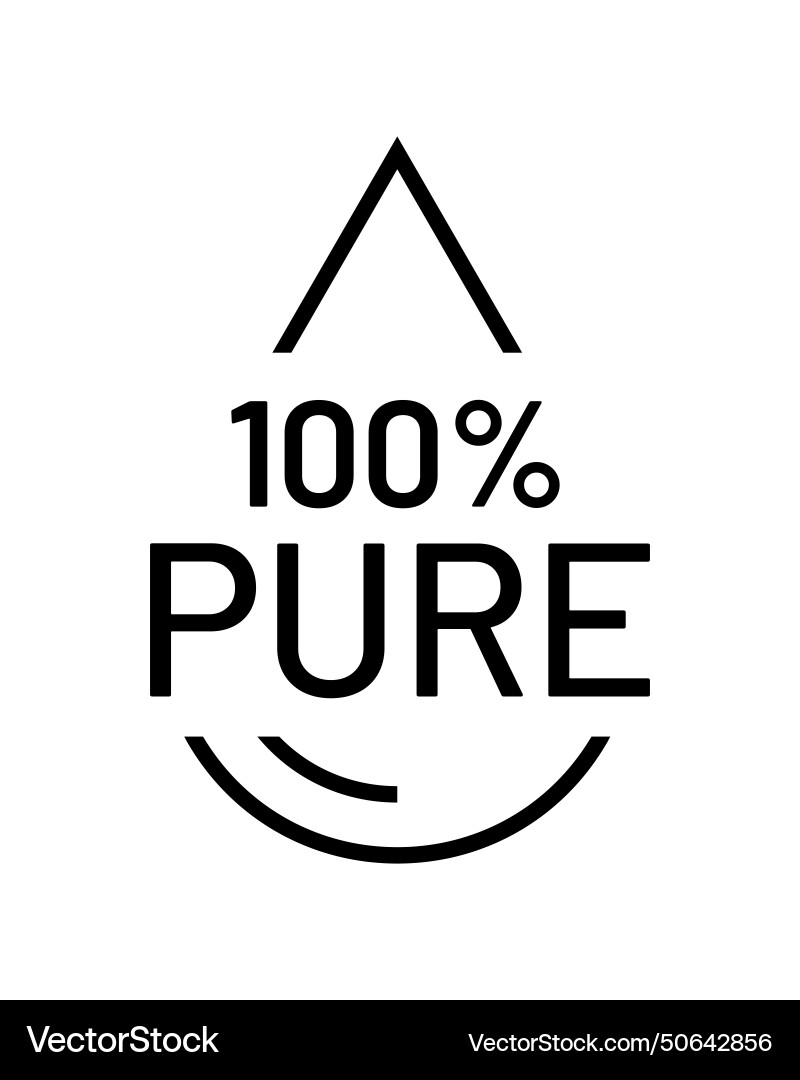 100 percent pure label sticker badge stamp icon Vector Image