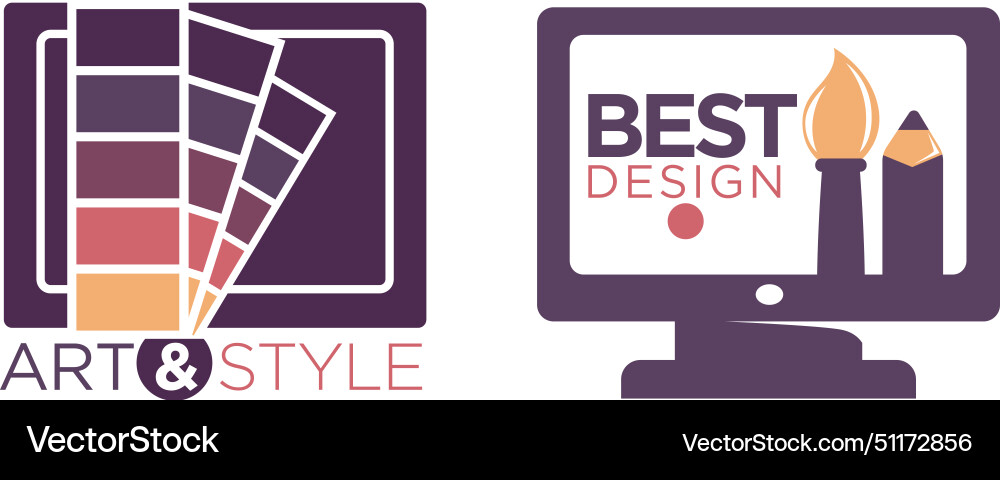 Art and design studio logos Royalty Free Vector Image