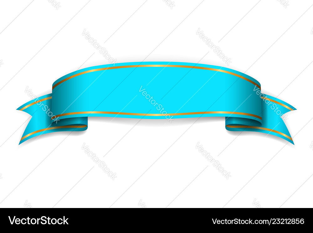 Blue satin empty ribbon blank banner design Vector Image