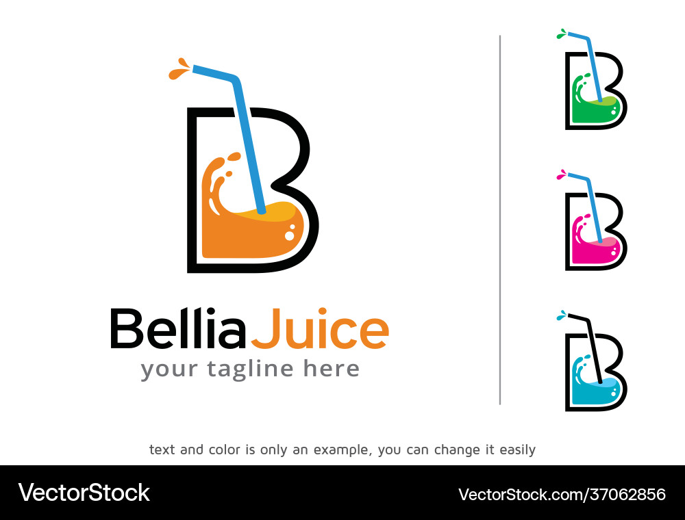 Buchstaben b Saft Logo Vorlage Lizenzfreies Vektorbild