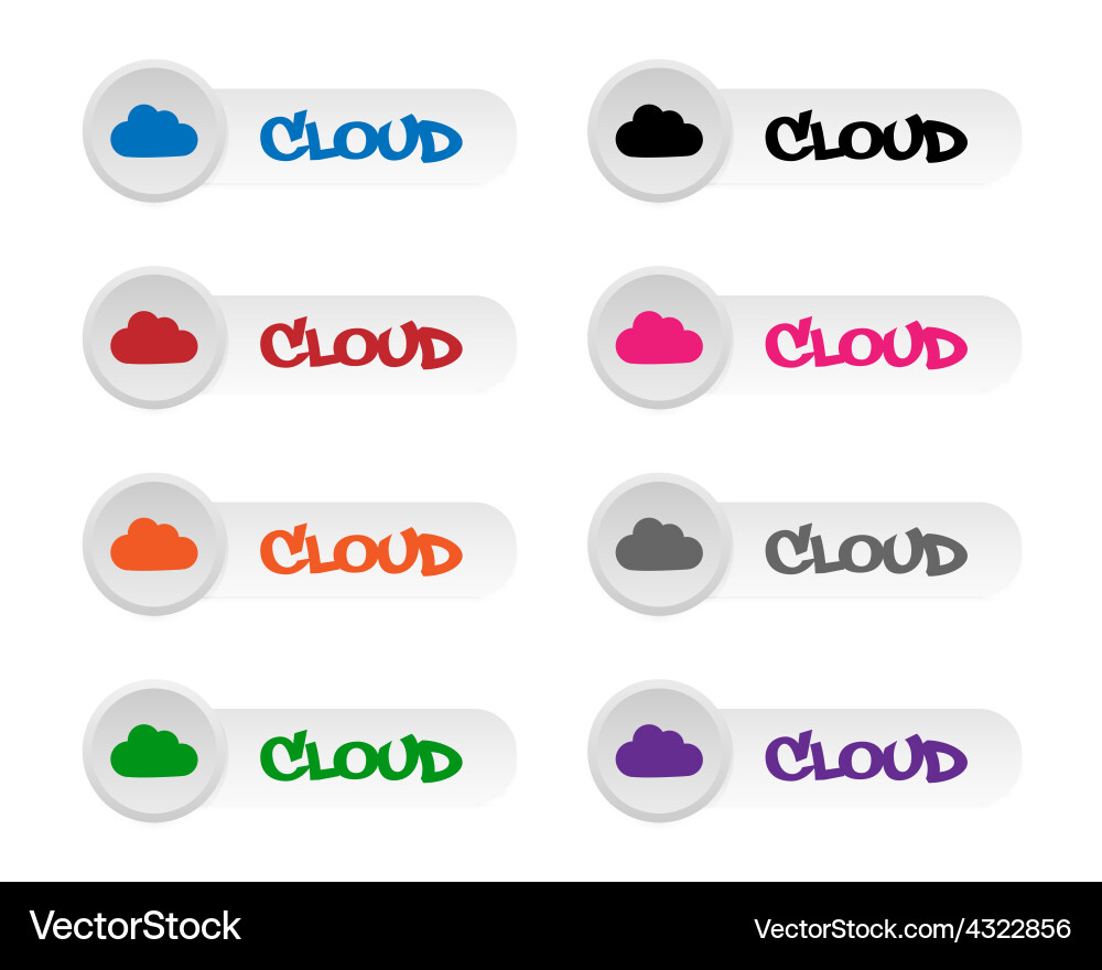 Cloud buttons Royalty Free Vector Image - VectorStock