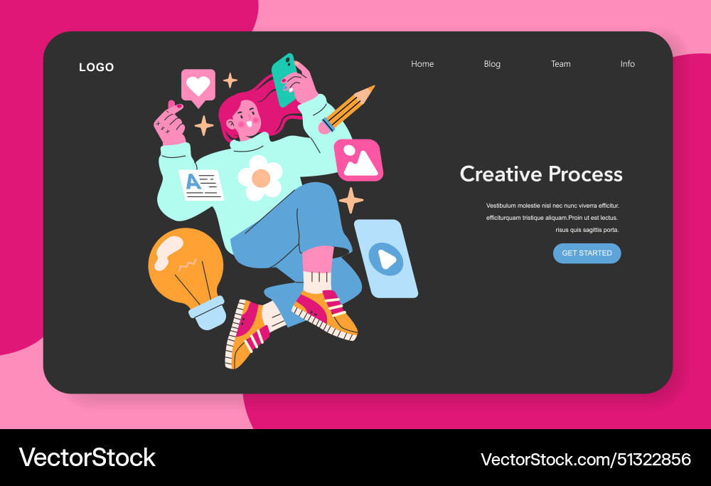 Content creation flat Royalty Free Vector Image