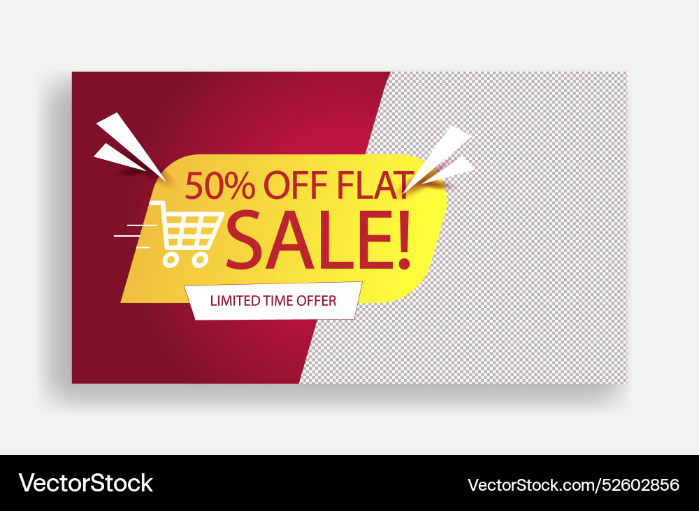 Horizontal banner for sale discount offer Vector Image