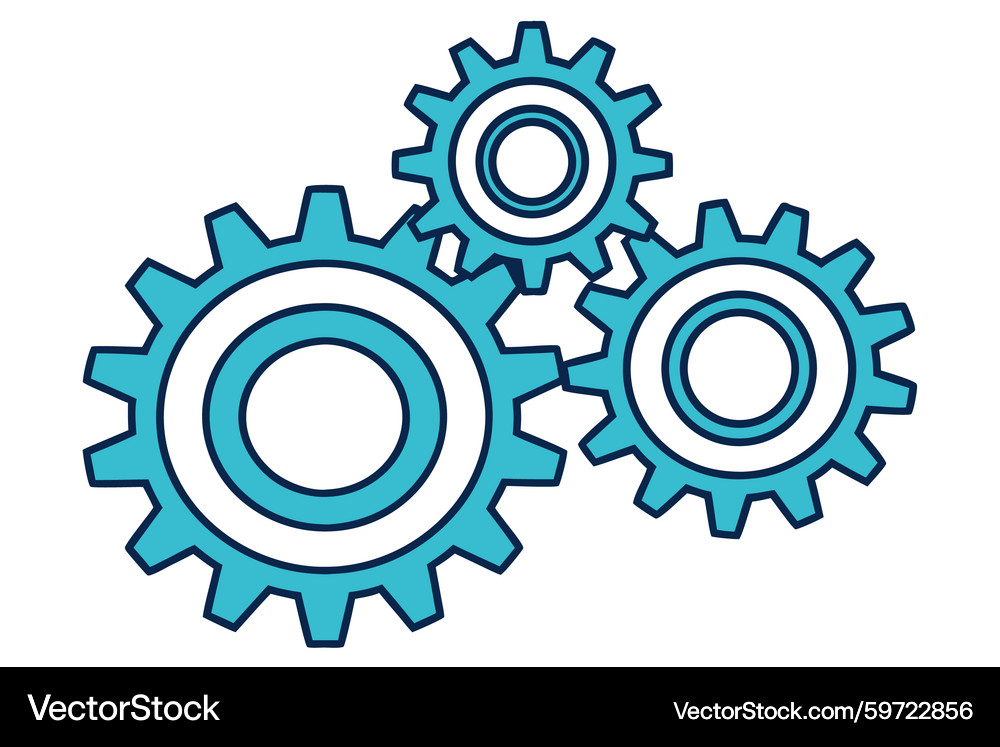 Interlocking Gears - Mechanical System – Royalty-Free Vector | VectorStock