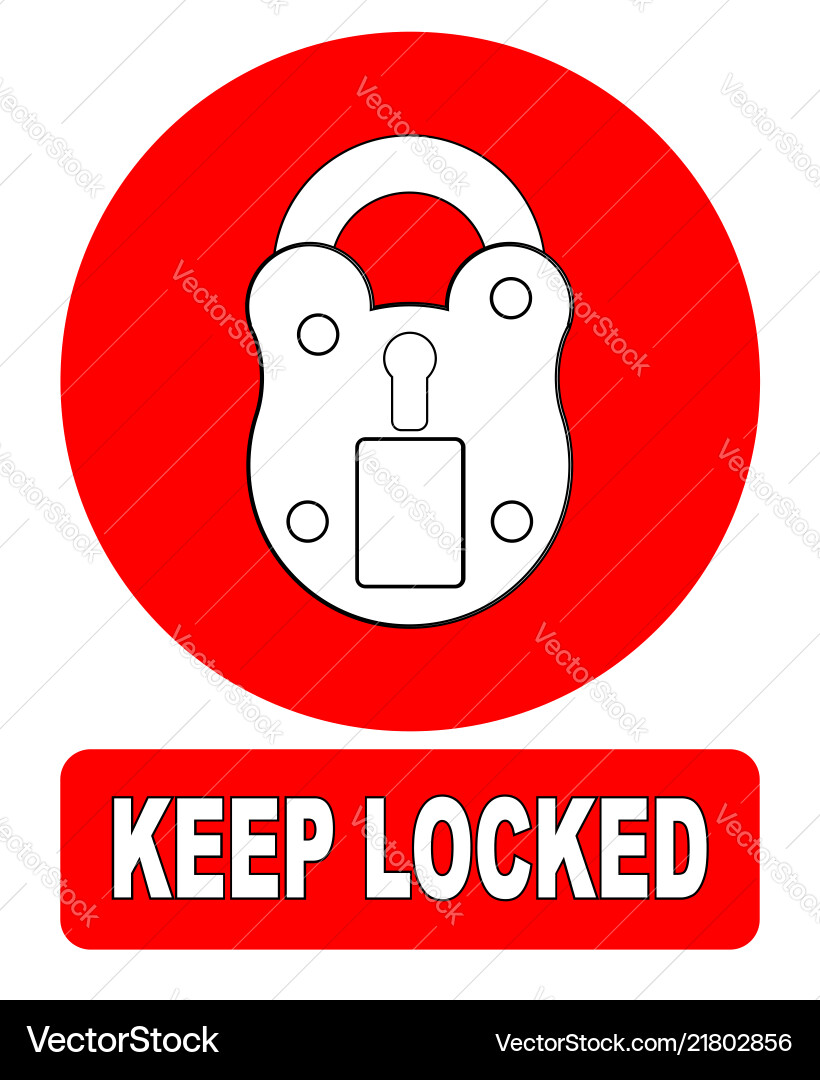 Keep locked padlock sign Royalty Free Vector Image