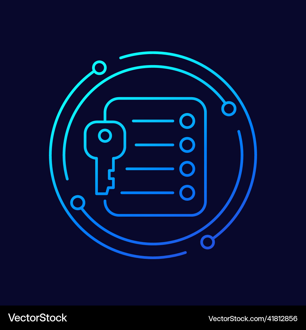 Key takeaway line icon Royalty Free Vector Image