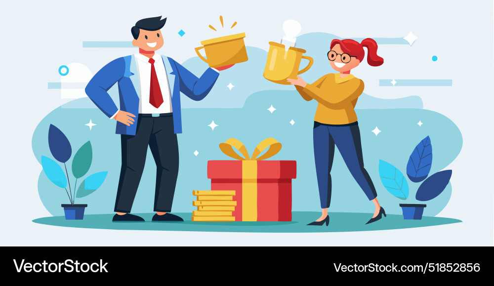 Office celebration rewards for excellence Vector Image