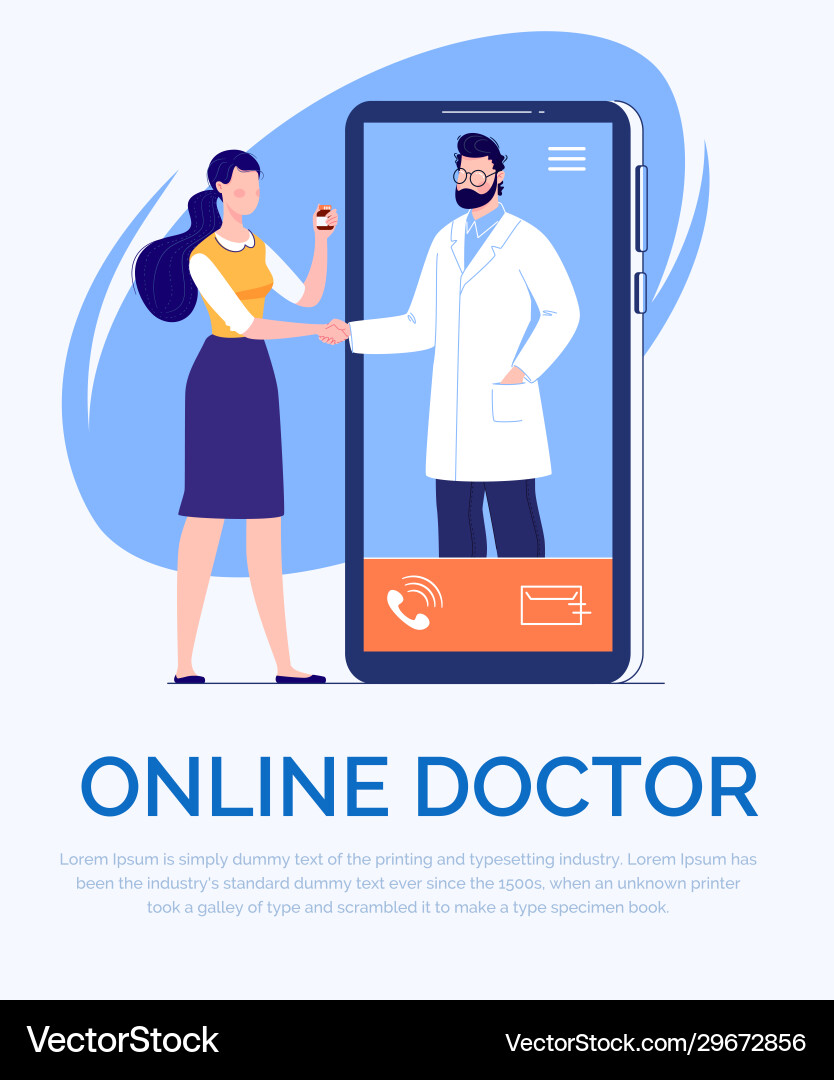 Phone video call to doctor Royalty Free Vector Image