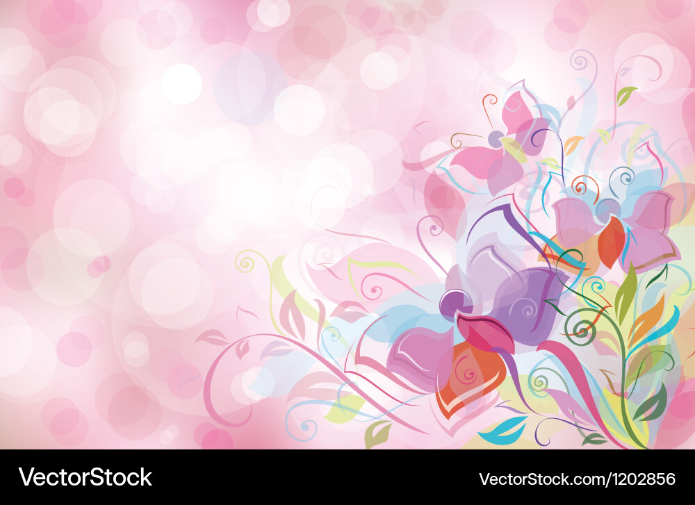 Pink background with floral pattern Royalty Free Vector