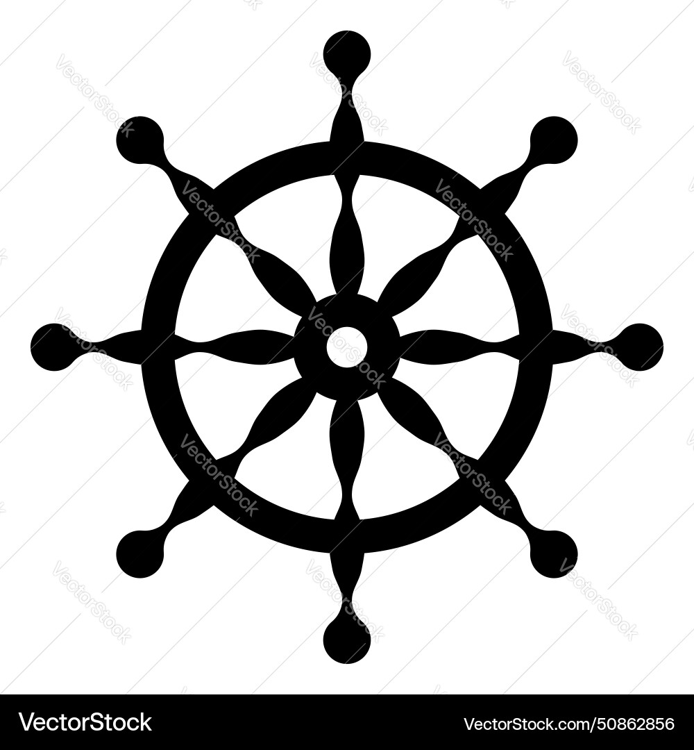 Ship steering wheel rudder isolated Royalty Free Vector