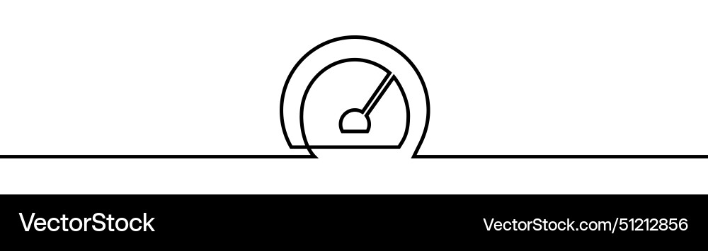 Speedometer shape drawing by continuos line thin Vector Image