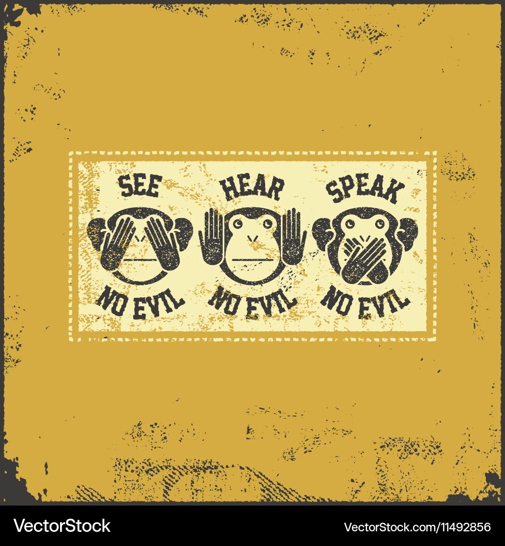 Wise monkey poster Royalty Free Vector Image - VectorStock