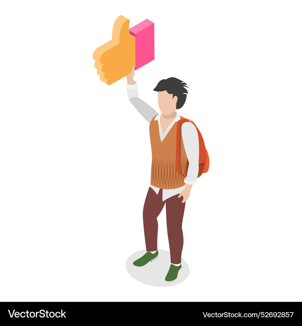 3d isometric flat of client Royalty Free Vector Image