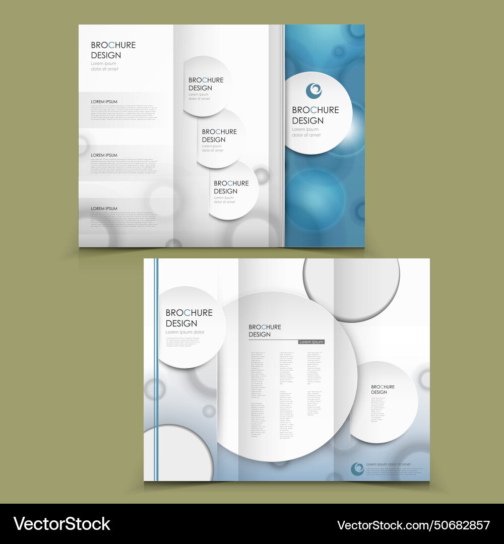 Abstract tri-fold brochure design Royalty Free Vector Image