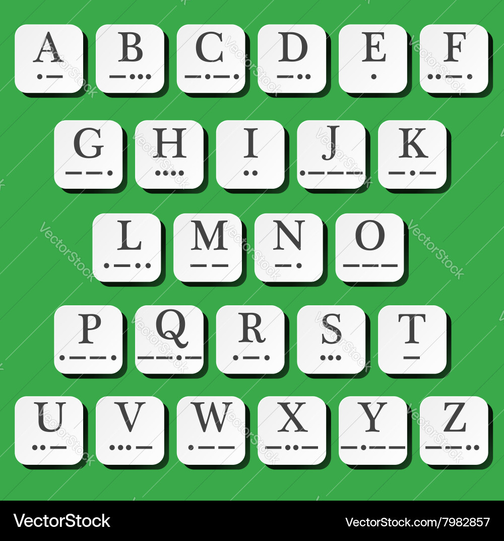 Alphabet with morse code Royalty Free Vector Image