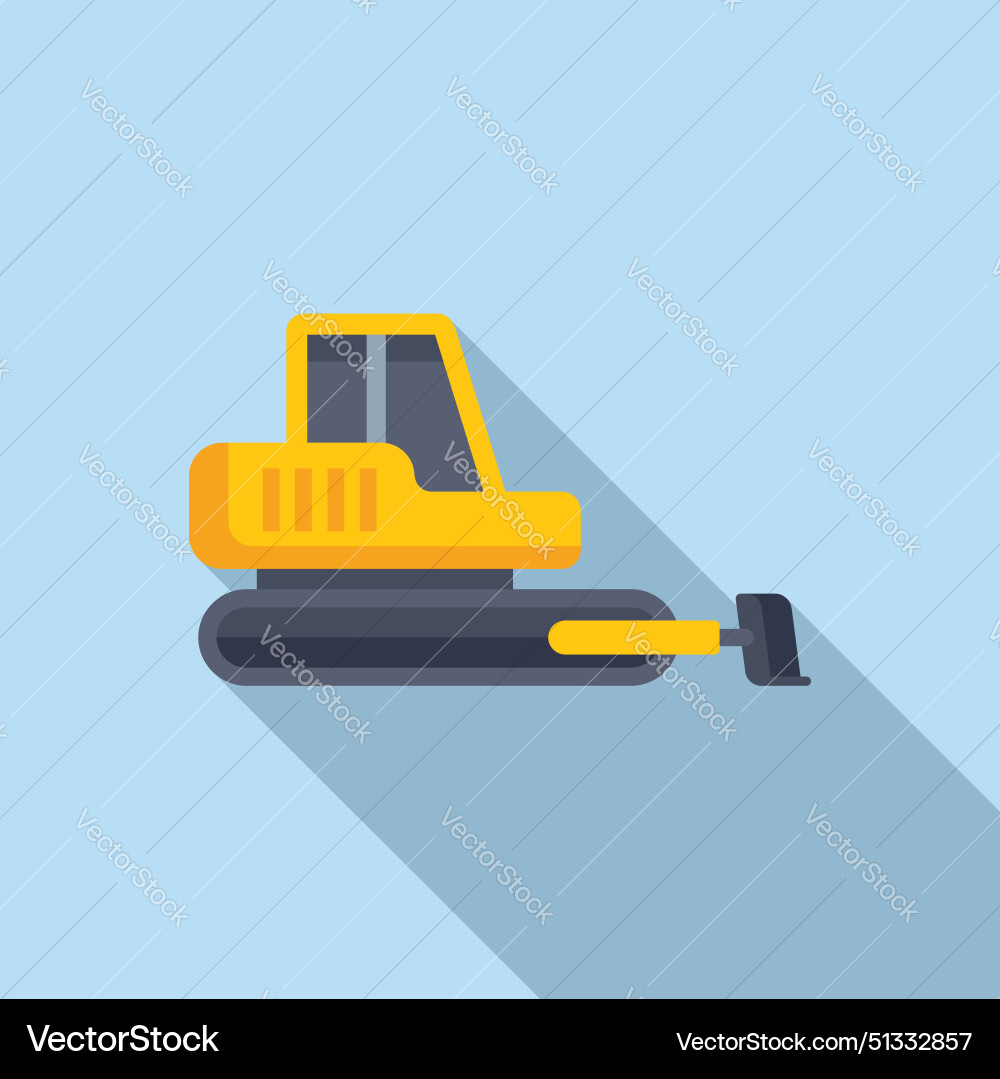 Cartoon bulldozer on blue background Royalty Free Vector