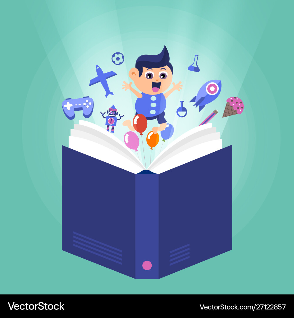 Cartoon design concept children learning Vector Image