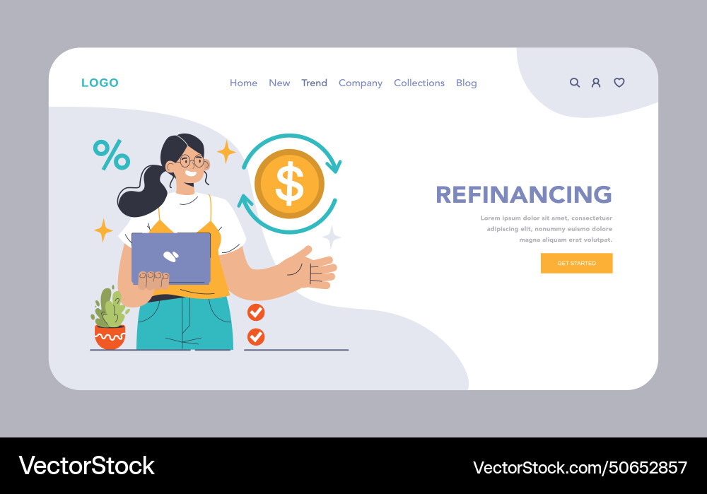 Debt management web banner or landing page Vector Image